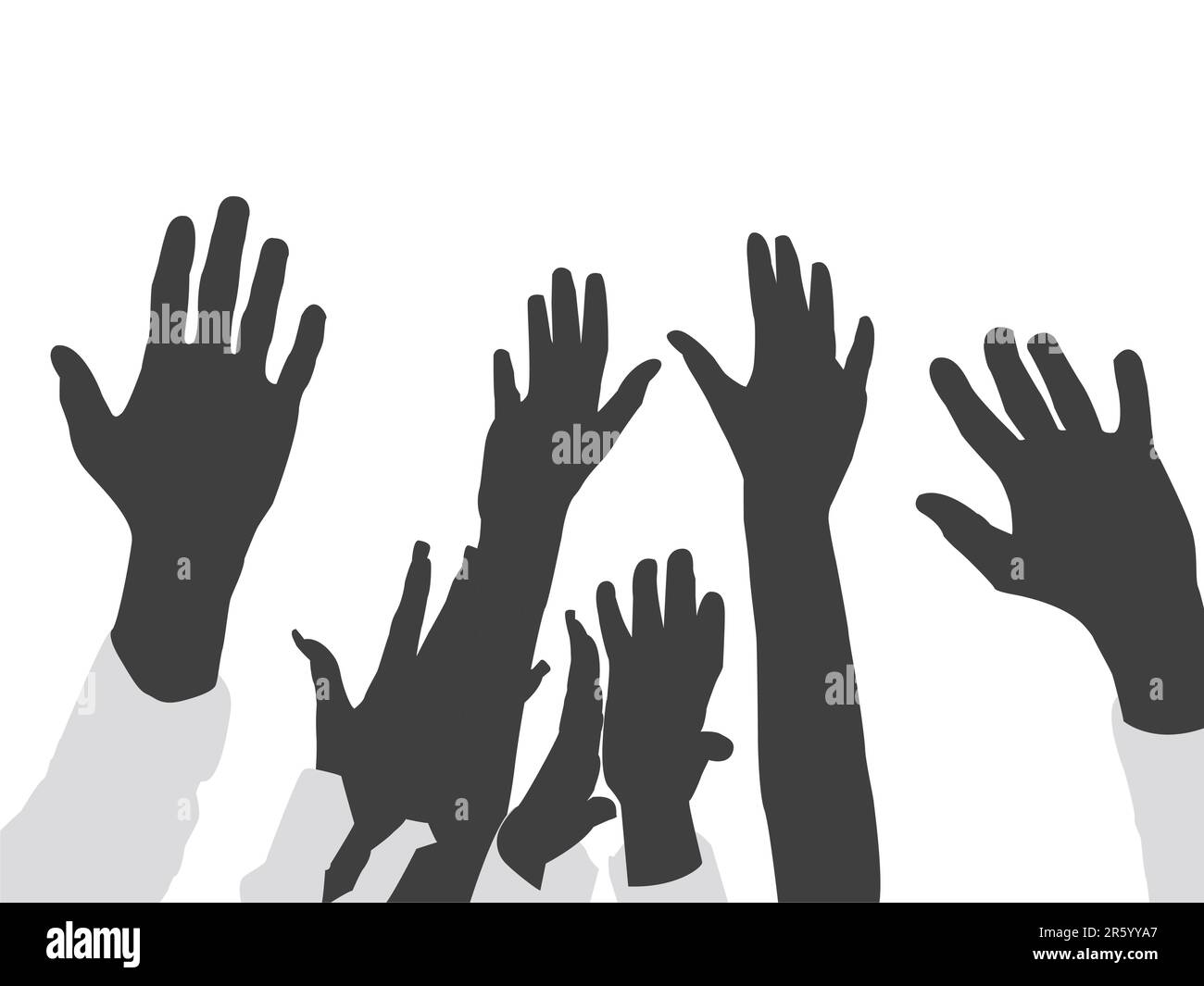 raised hands on isolated background Stock Vector Image & Art - Alamy