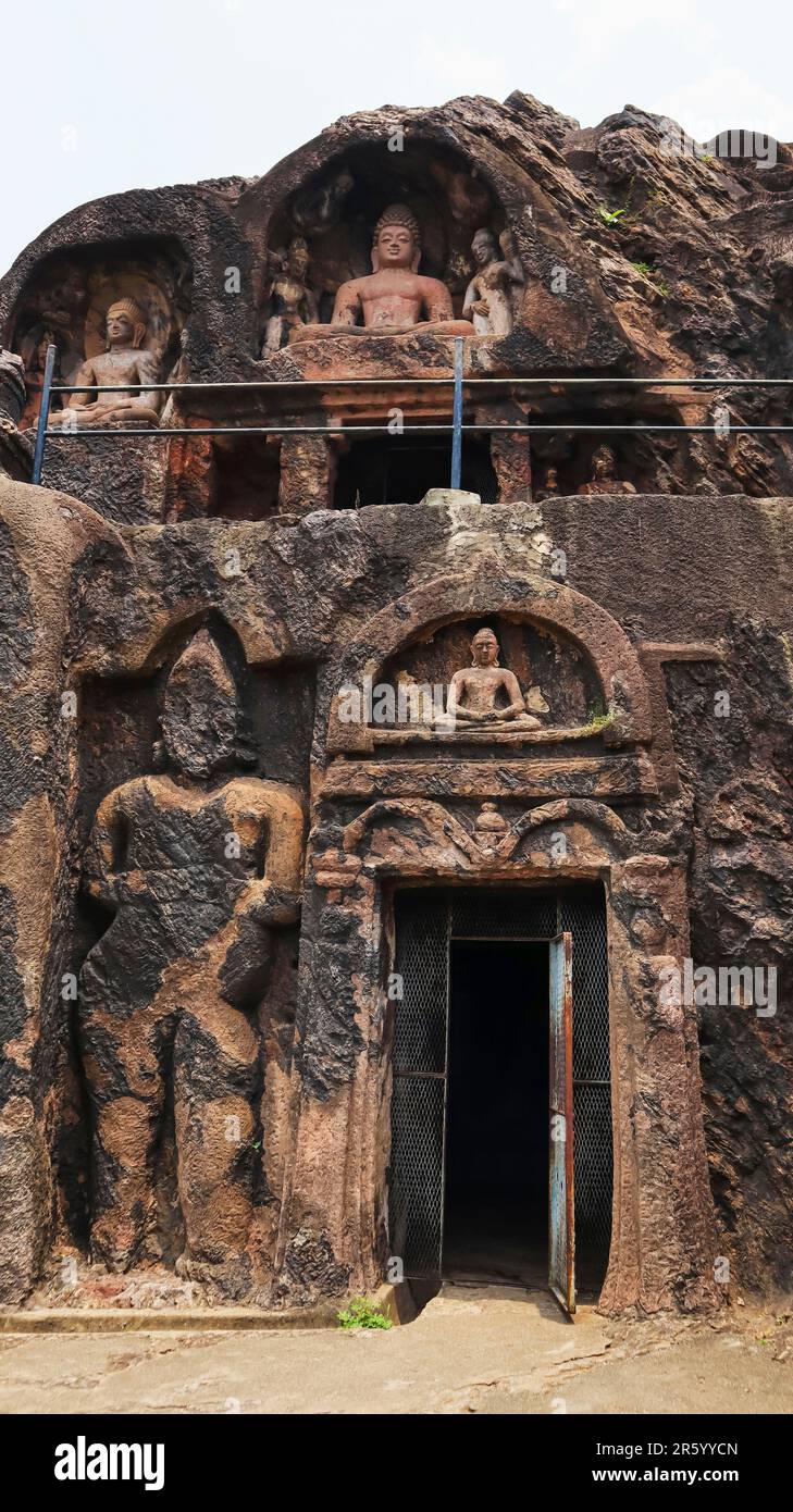 Carved sculptures of Lord Buddha in Different Form at Bojjanna Konda ...