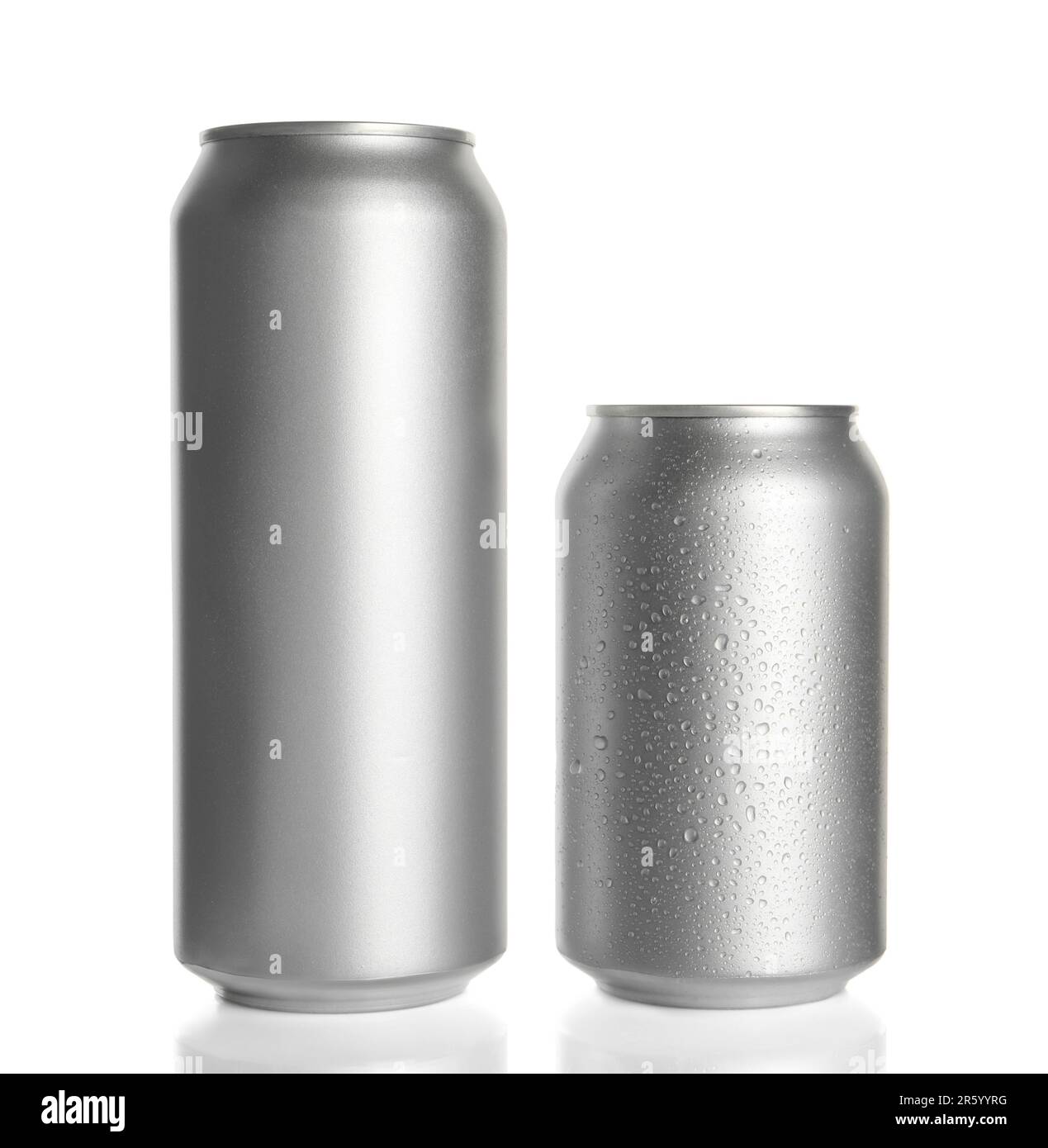 Aluminum cans on white background. Mockup for design Stock Photo - Alamy