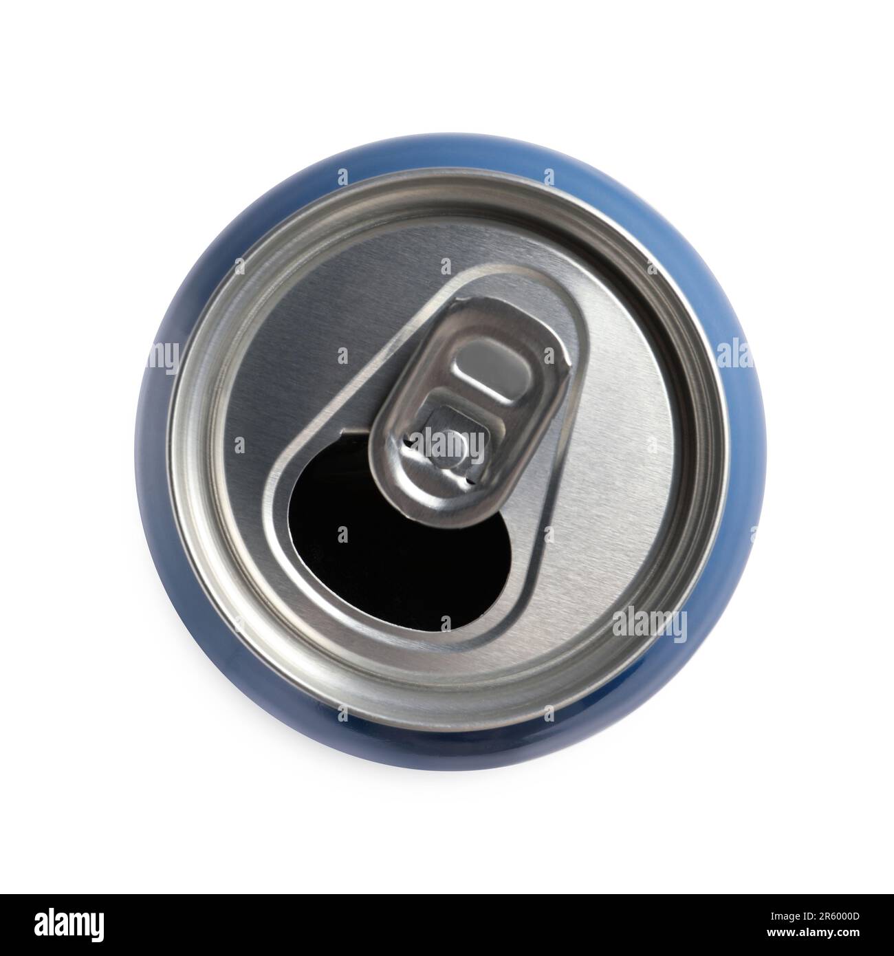 Aluminium can isolated on white, top view Stock Photo - Alamy