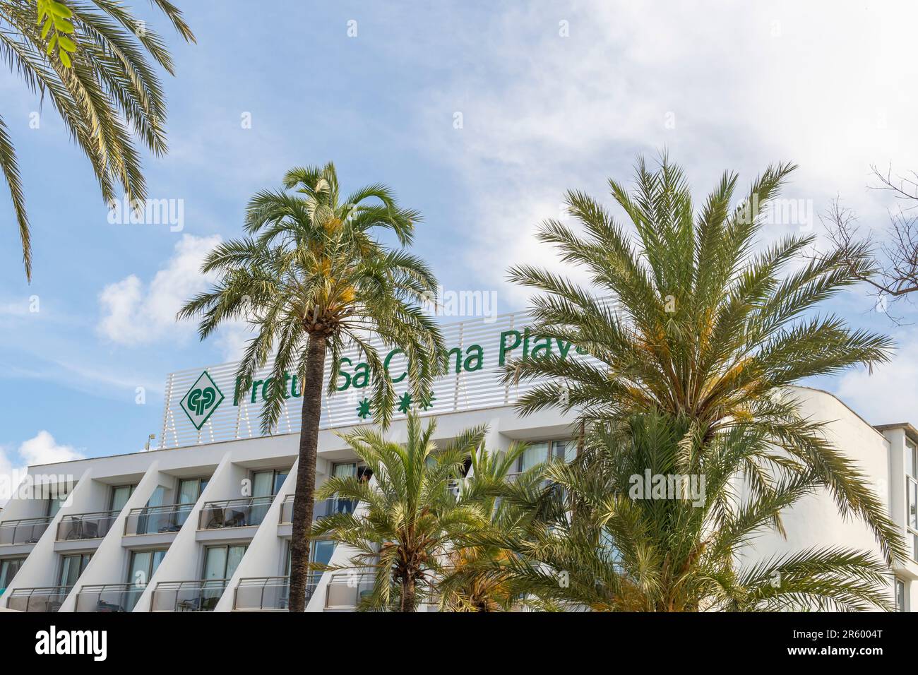 Sa Coma, Spain; june 03 2023: Main facade of the hotel Protur Sa Coma ...