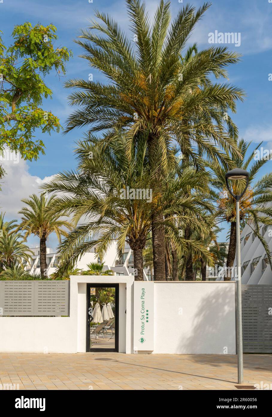 Sa Coma, Spain; june 03 2023: Main facade of the hotel Protur Sa Coma ...