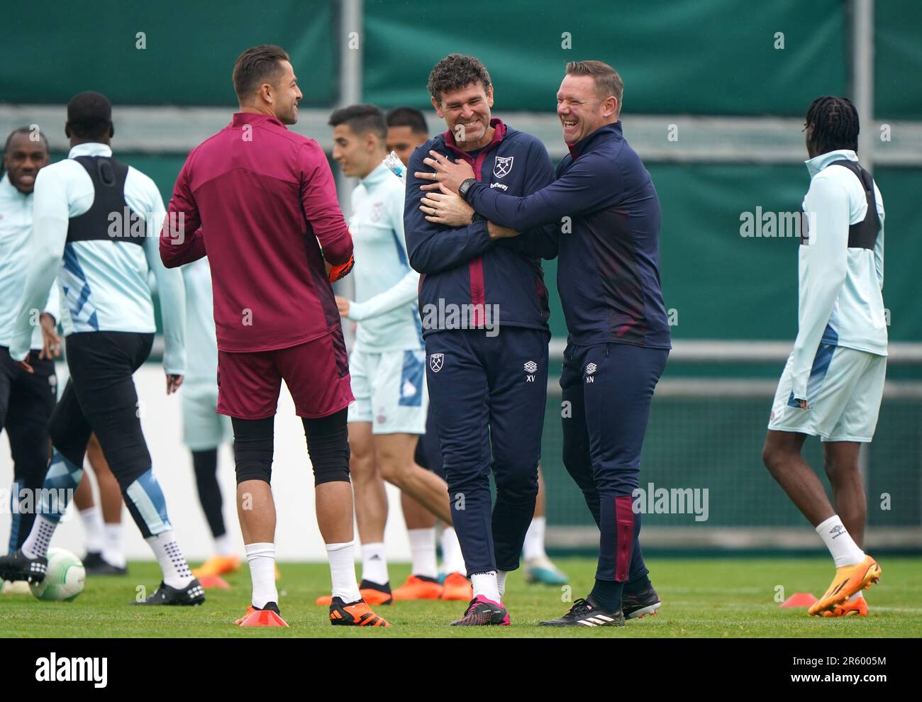 West Ham United goalkeeper coach Xavi Valero and first team coach Kevin ...