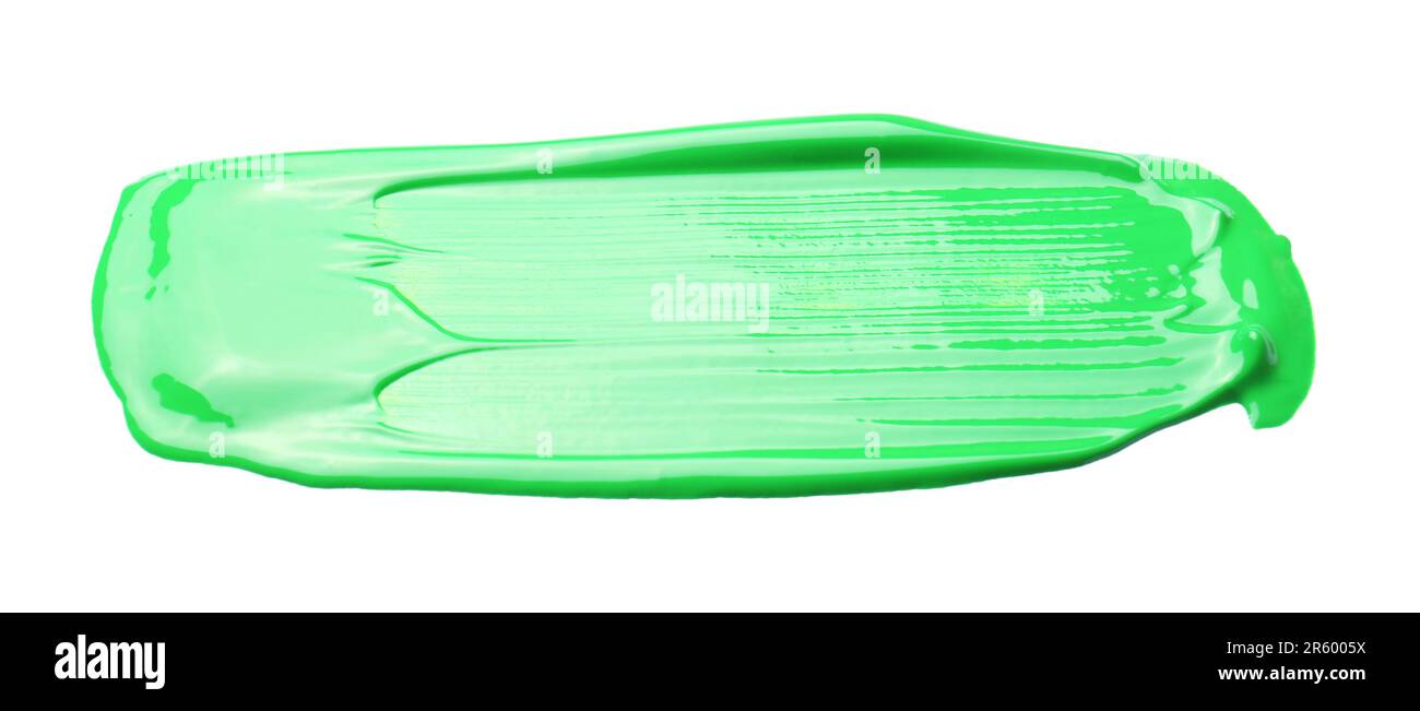 Smear of green paint on white background Stock Photo - Alamy