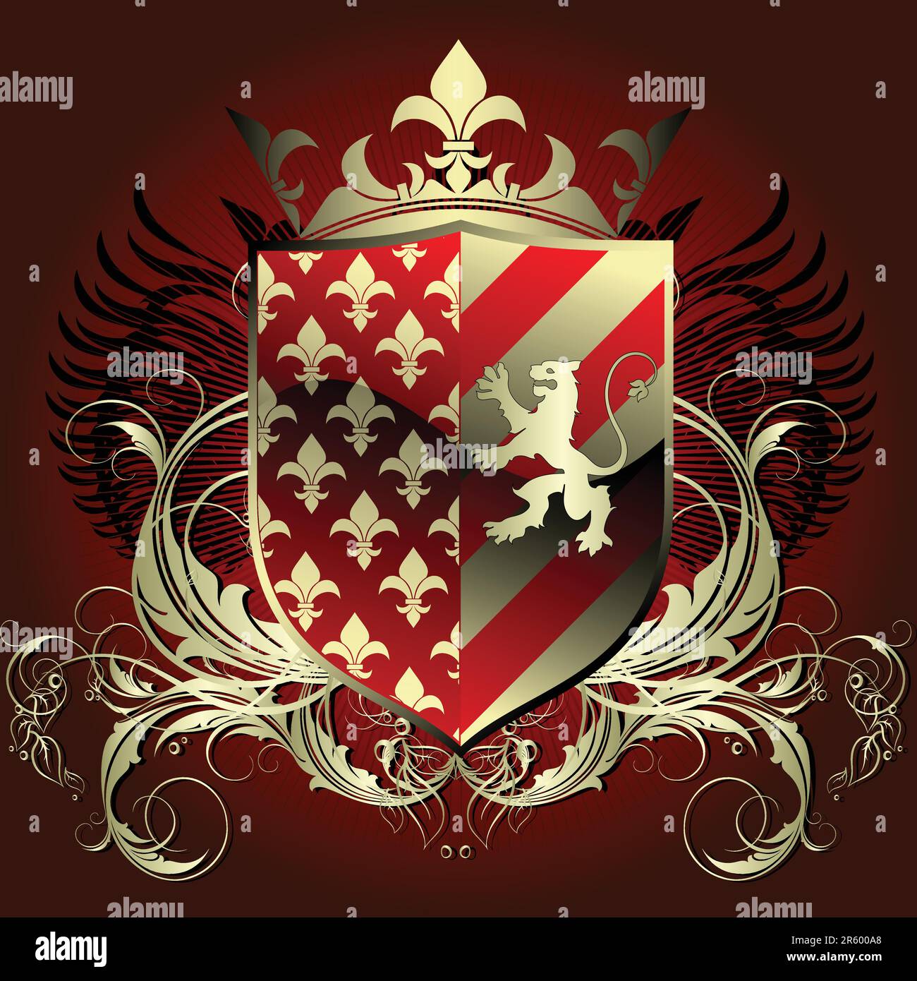ornamental shield, this illustration may be usefull as designer work ...