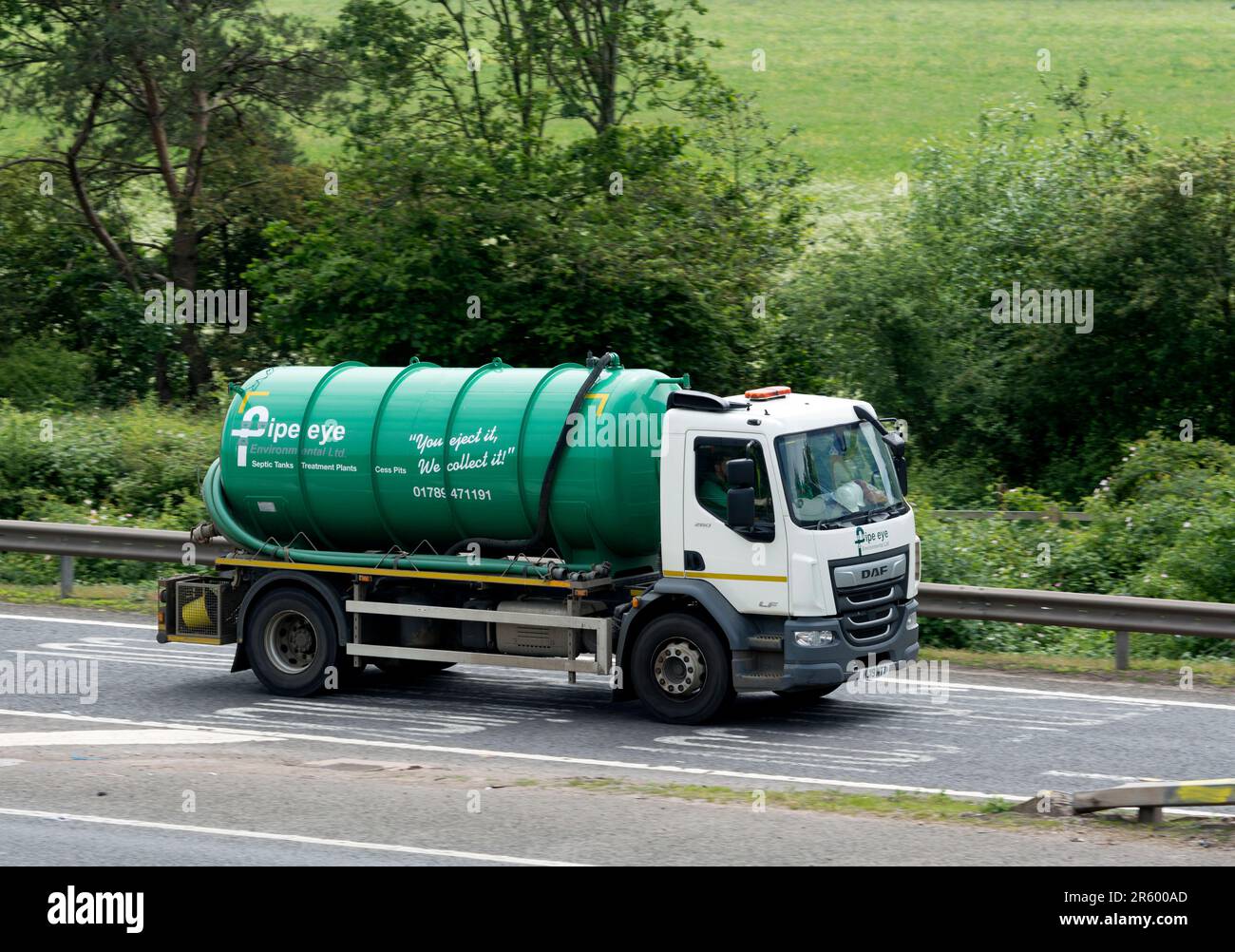 Pipe Eye septic tank and cess pit emptying tanker, M40 motorway ...