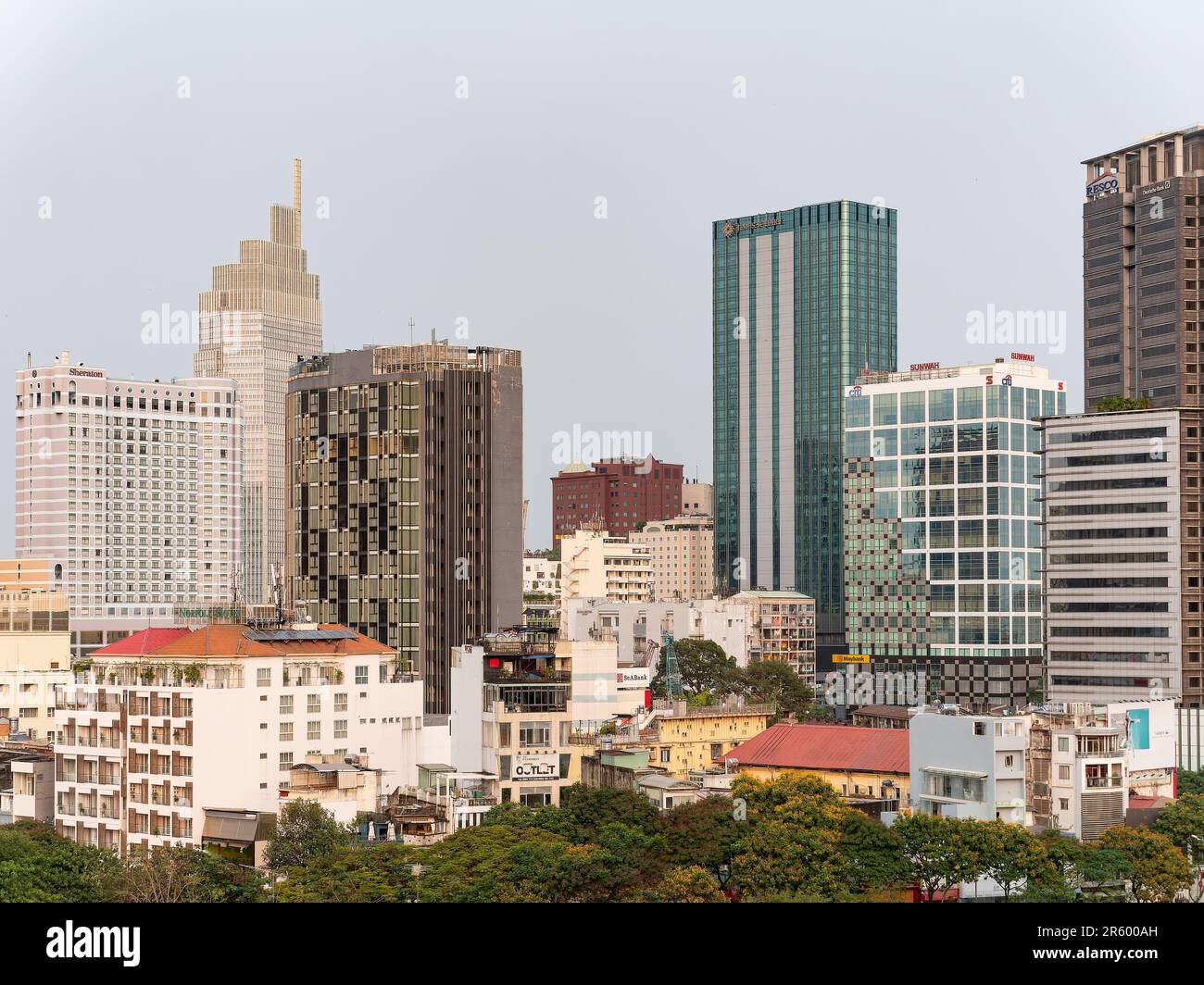 Ho Chi Minh City, District 1 in Vietnam as seen from a high-rise ...