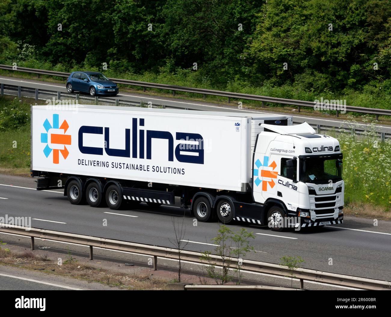 Culina lorry on the M40 motorway, Warwickshire, UK Stock Photo - Alamy