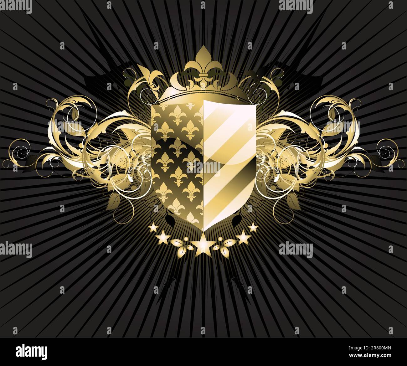 ornamental shield, this illustration may be usefull as designer work ...