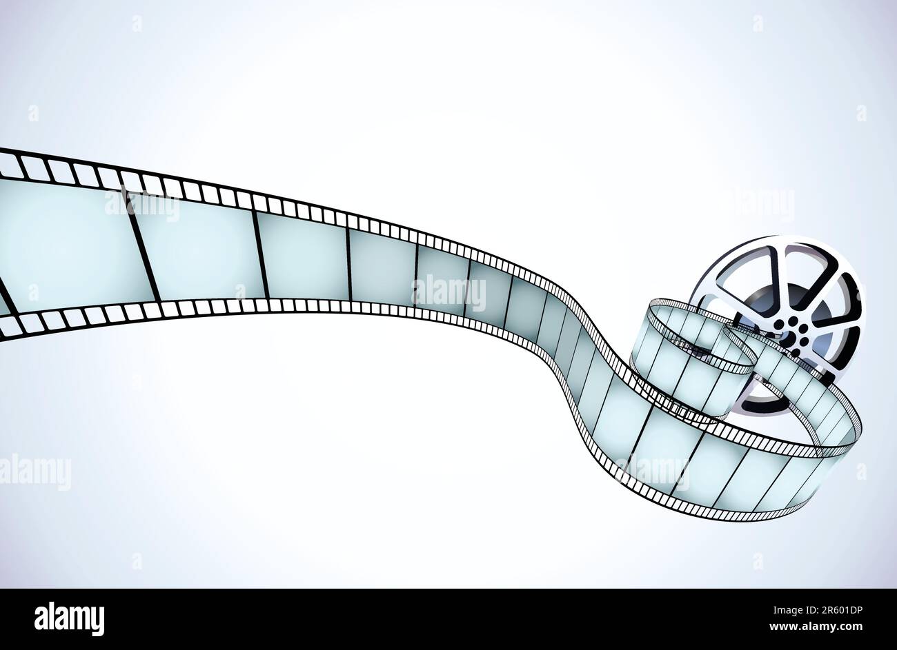 Vector illustrator of movie reel with a strip of exposed frames Stock ...
