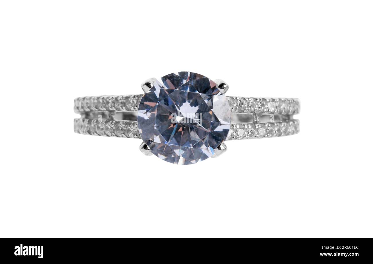 Elegant jewelry. Luxury ring isolated on white Stock Photo - Alamy