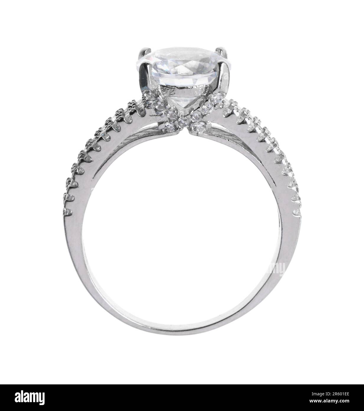 Elegant jewelry. Luxury ring isolated on white Stock Photo - Alamy