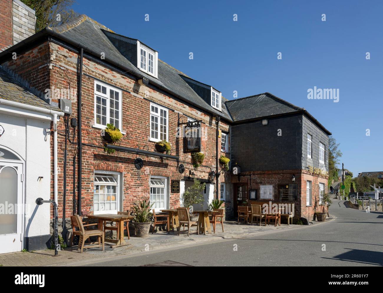 The Shipwrights pub in Padstow Harbour, a picturesque fishing port on ...