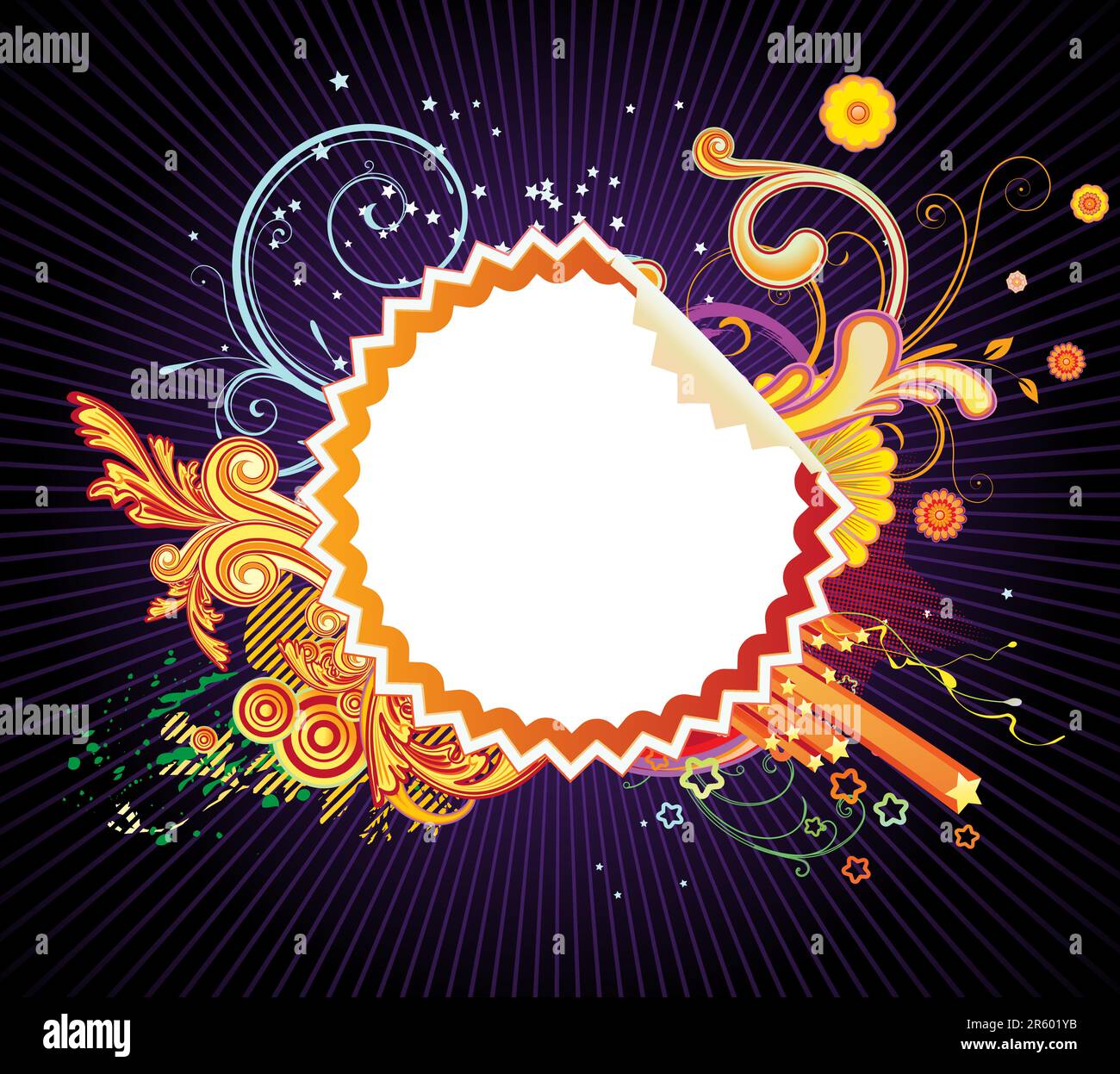 Vector illustration of funky styled design frame made of Peeling ...