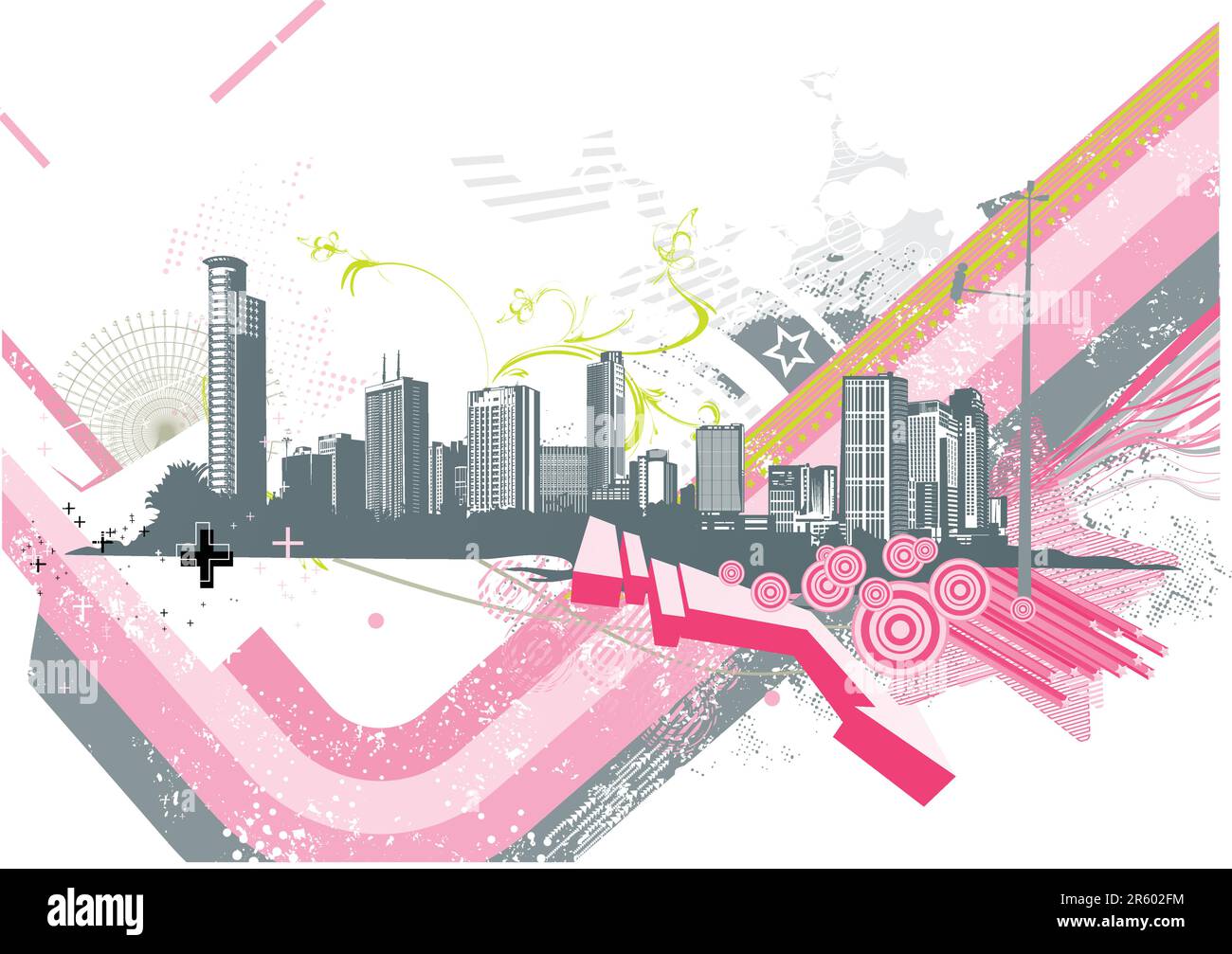 Vector illustration of retro style urban background Stock Vector Image ...