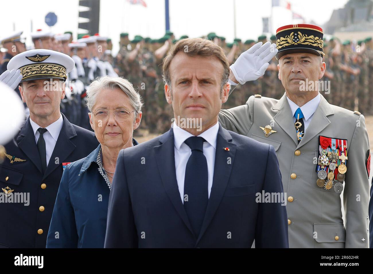 French President Emmanuel Macron, French Prime Minister Elisabeth Borne ...
