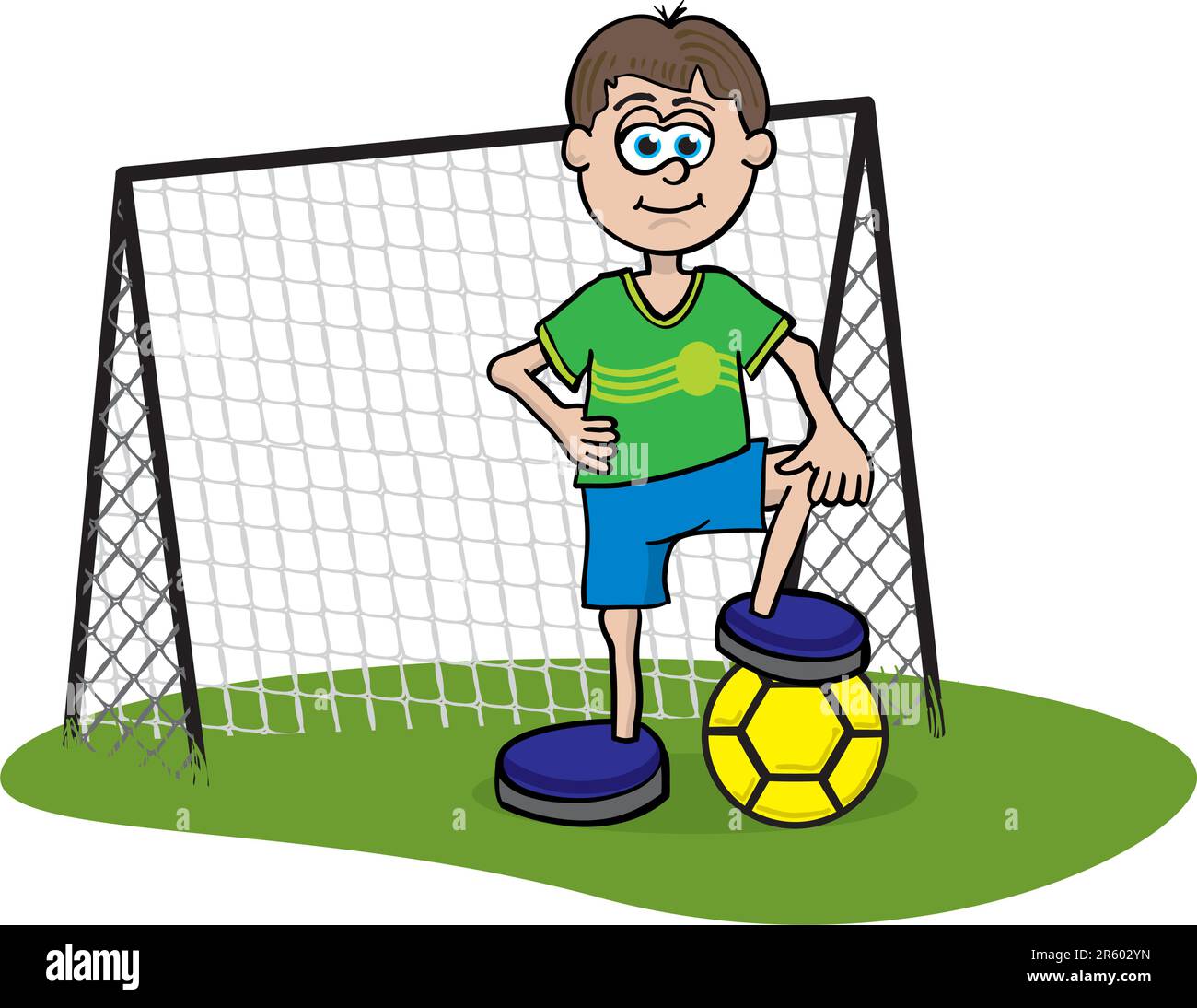 Football in front of net Stock Vector Images - Alamy