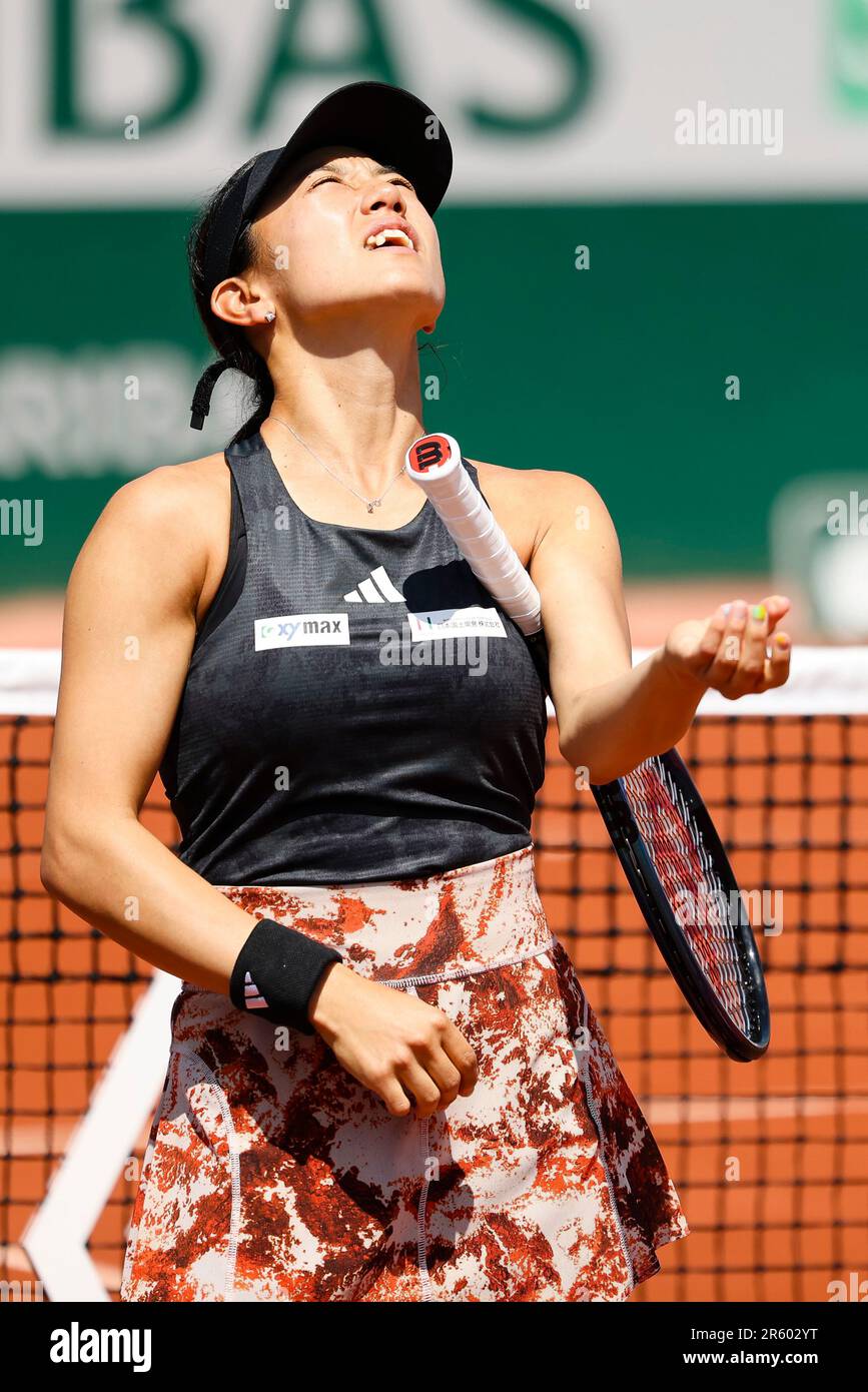 Paris, France. 5th June, 2023. Tennis player Miyu Kato from Japan is in action at the 2023 ...