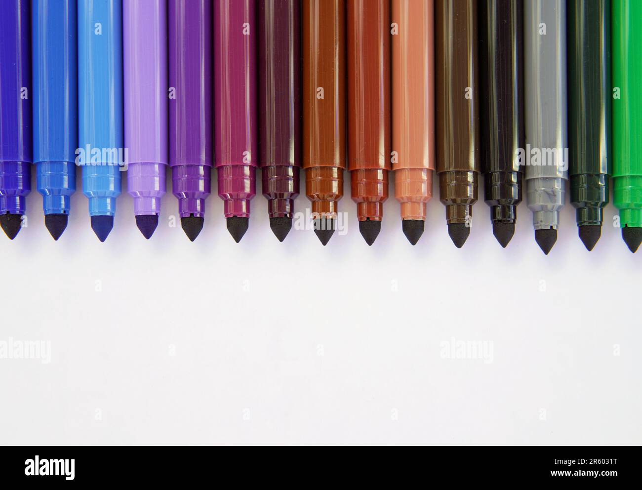 back to school. group of colours markers for school. Education Stock ...