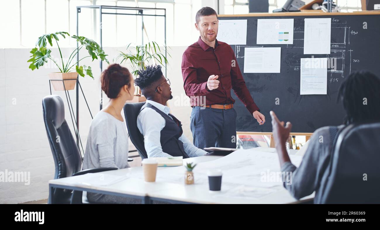 The biggest topic of discussion is success. a businessman giving a ...