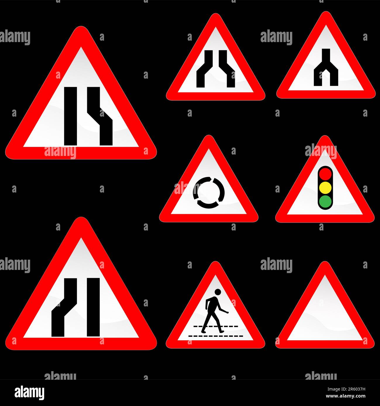 Direction road signs end roundabout Stock Vector Images - Alamy