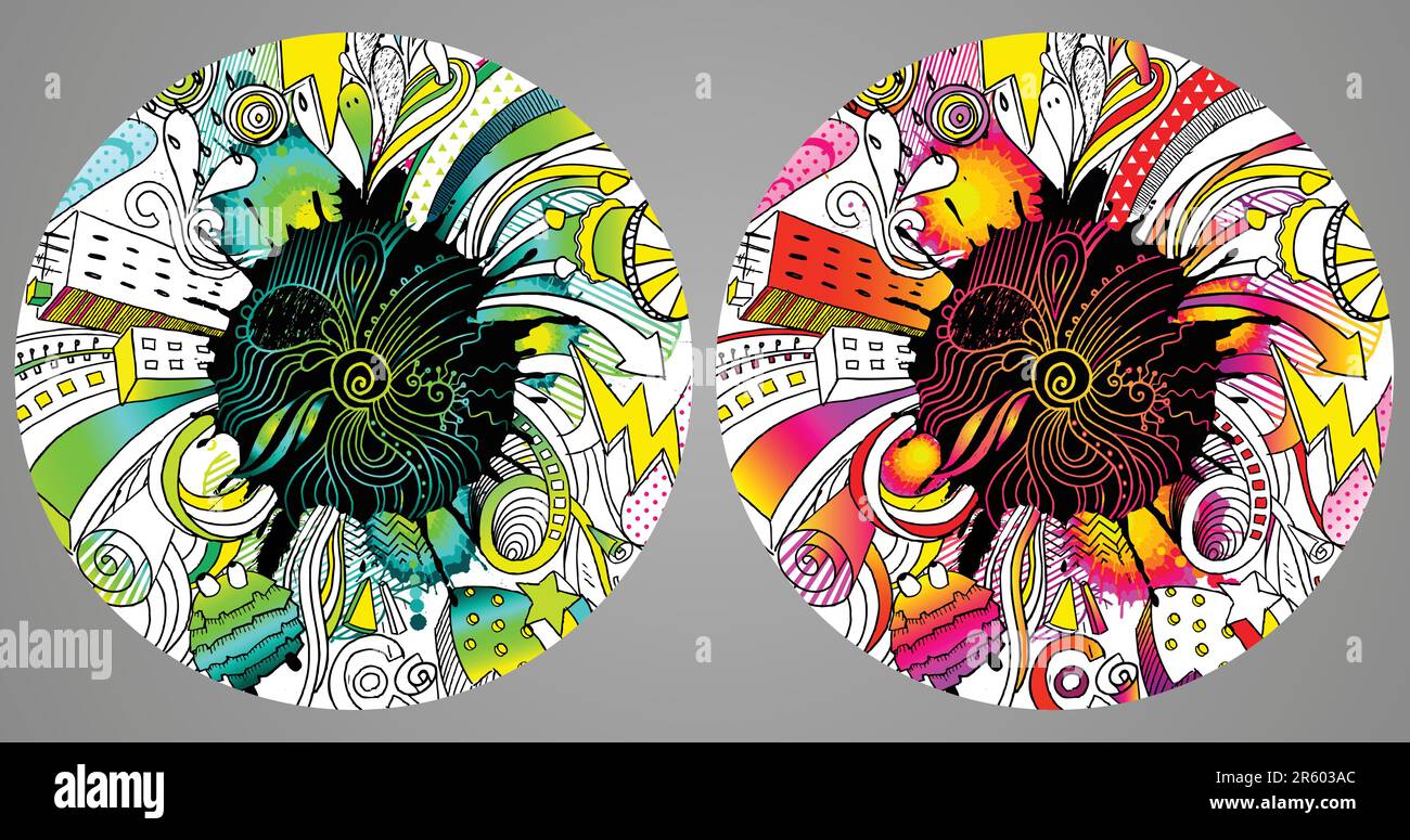 colorfull vector illustration, a lot of graphic elements Stock Vector ...