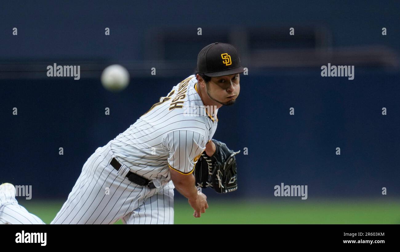 San Diego Padres starting pitcher Yu Darvish works against a Chicago ...