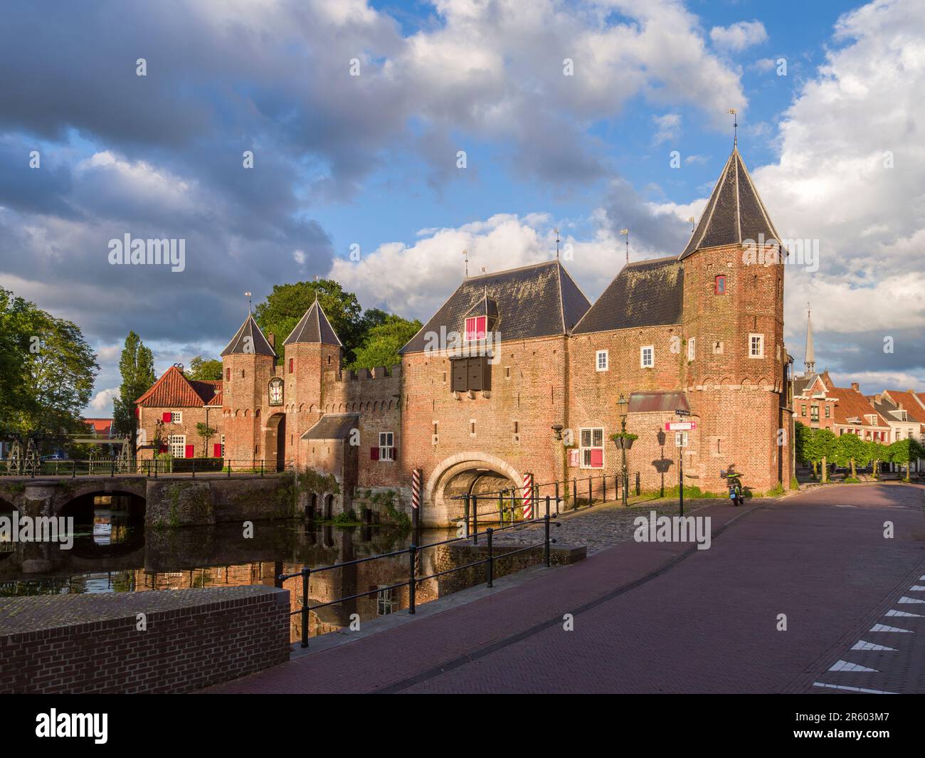 The north west facade of the Koppelpoort medieval gatehouse in the ...