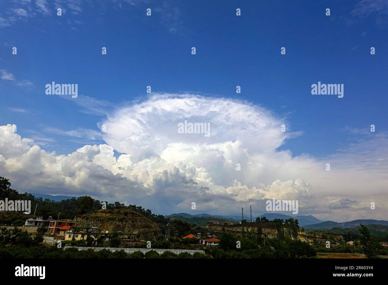 Thunderhead, thunder clouds, The turquoise coast in southwest Turkey, a ...