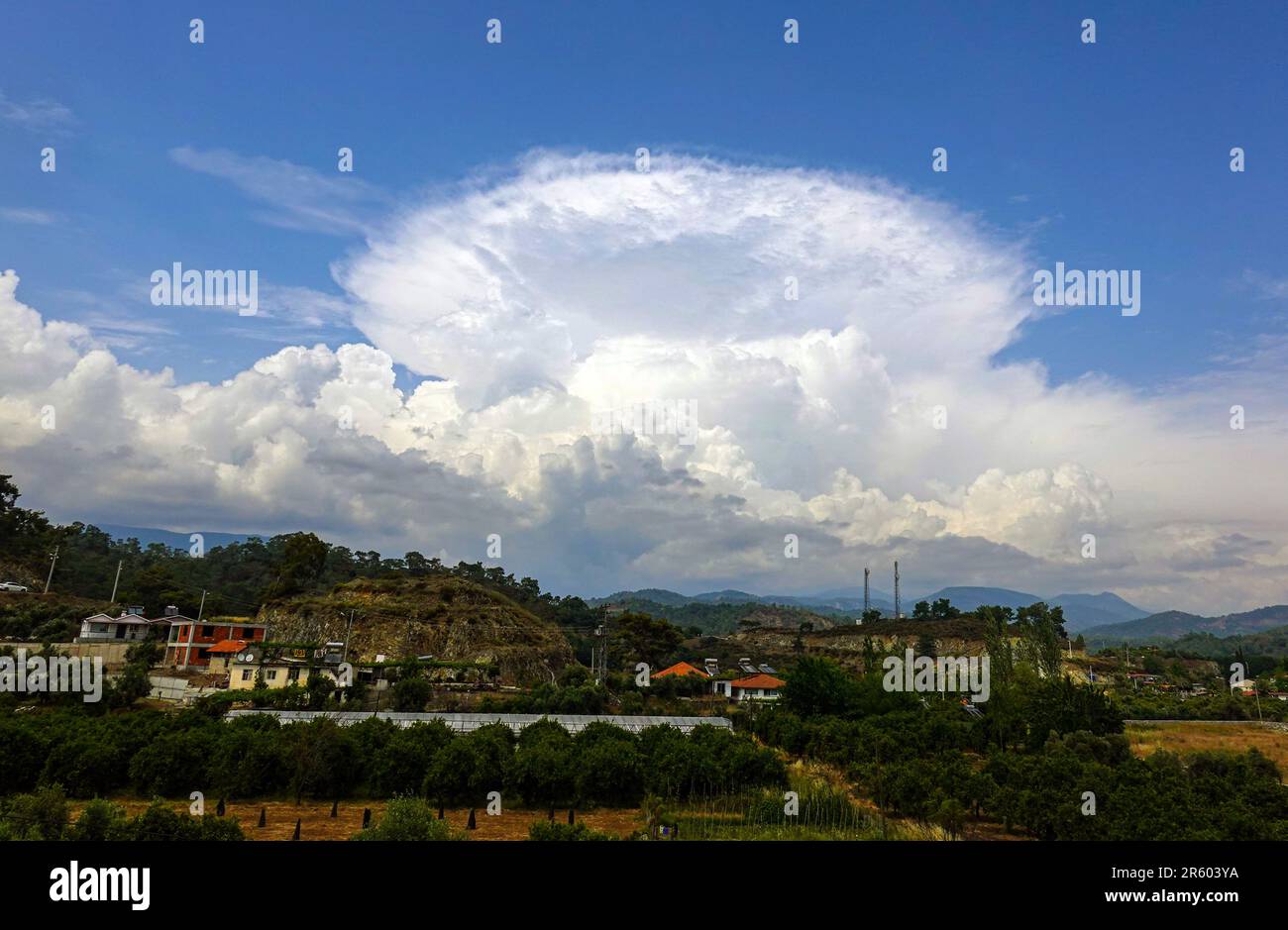 Thunderhead, thunder clouds, The turquoise coast in southwest Turkey, a ...