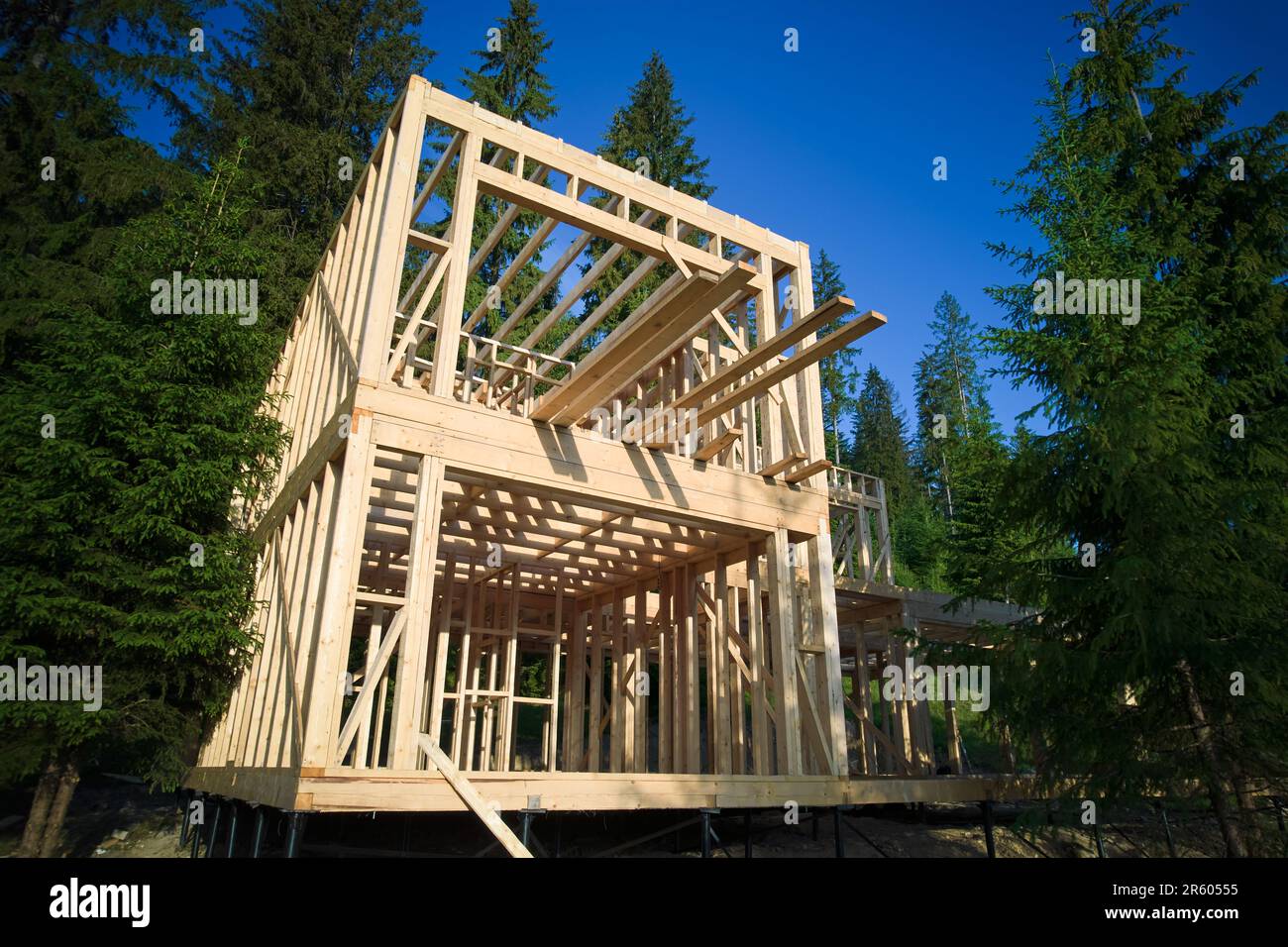 Drone's vantage point offers view of two-storey wooden-framed domicile ...