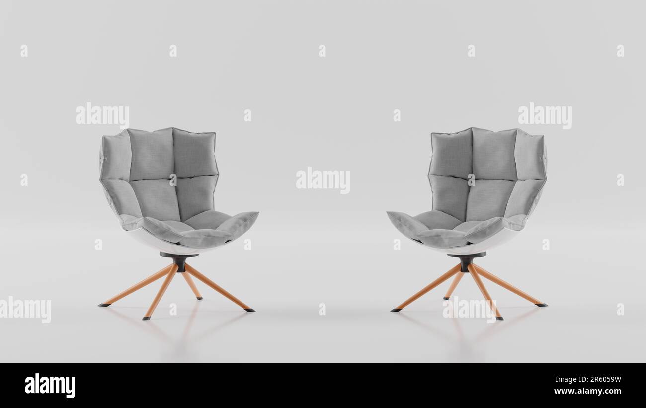 Empty Armchair on a white background, interview, psychotherapy with a ...