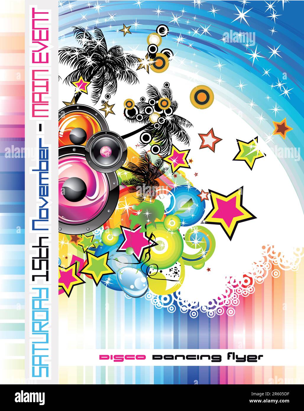 Flyer design colorful palm Stock Vector Images - Alamy