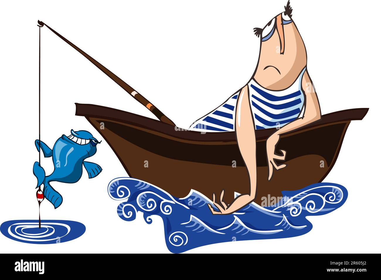 Fishing on sea fisherman Cut Out Stock Images & Pictures - Alamy