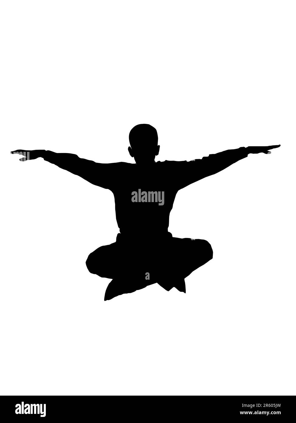 Silhouette male meditating yoga Stock Vector Images - Alamy