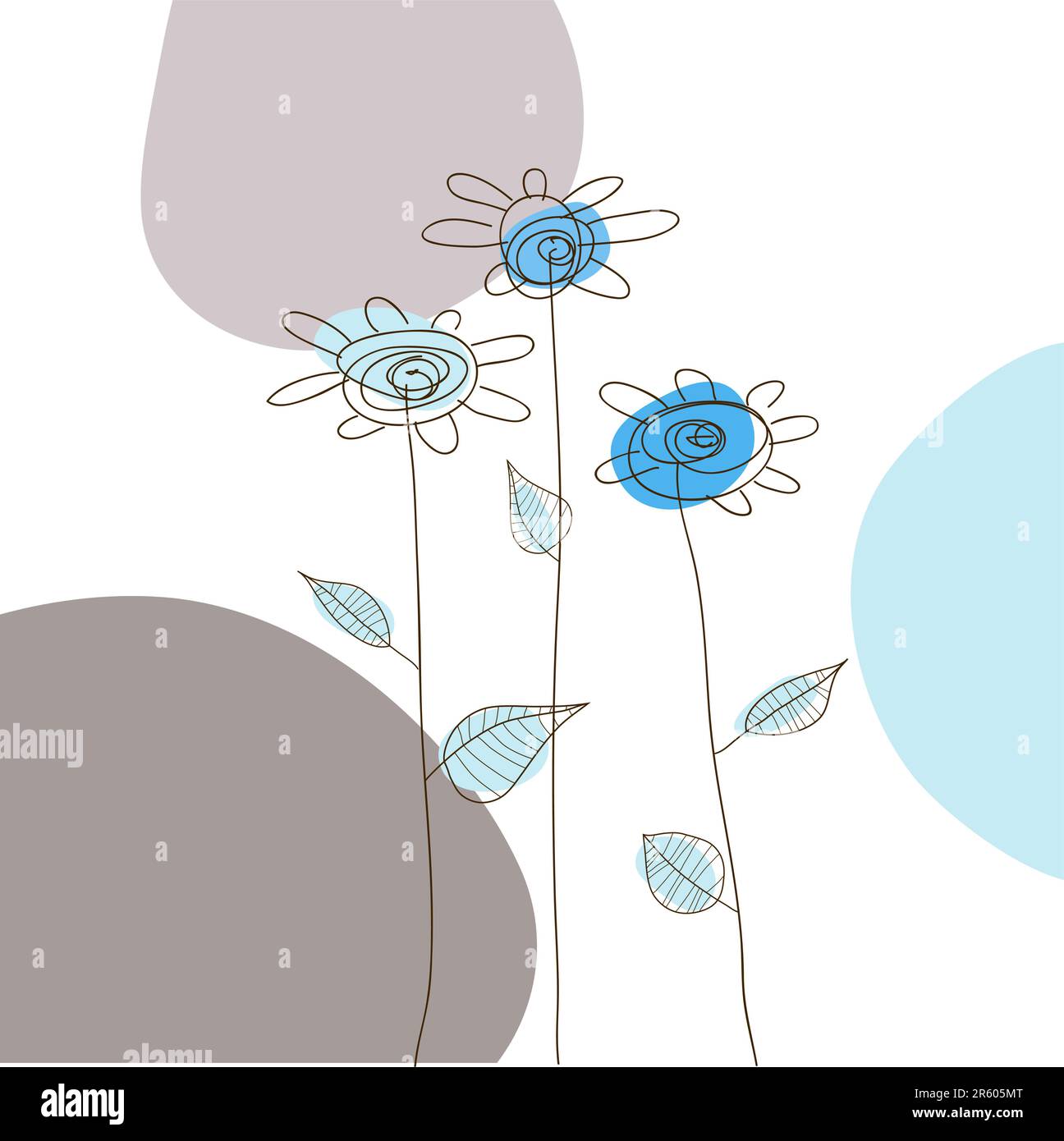 Illustration with simple flowers. Vector art Stock Vector Image & Art ...