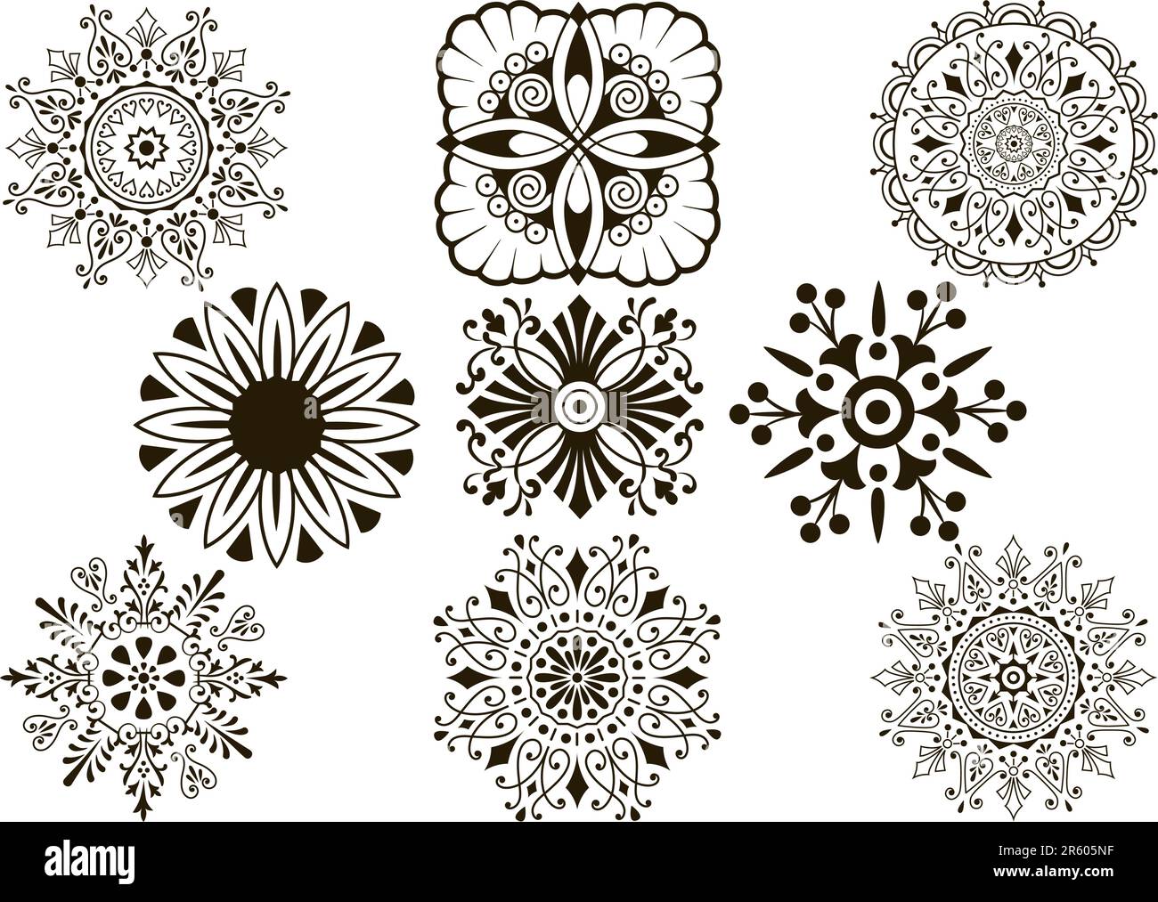Floral silhouette, element for design, vector Stock Vector Image & Art ...