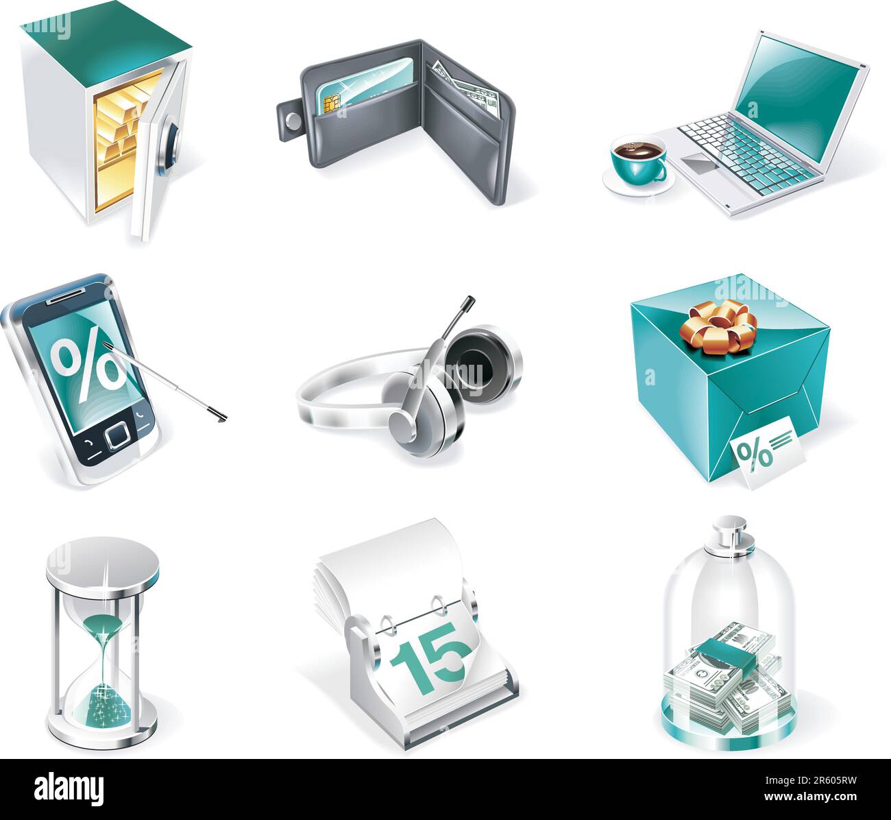Set of detailed banking icons Stock Vector Image & Art - Alamy