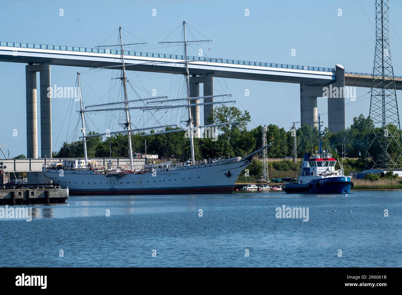 06 June 2023, Mecklenburg-Western Pomerania, Stralsund: The sailing ...