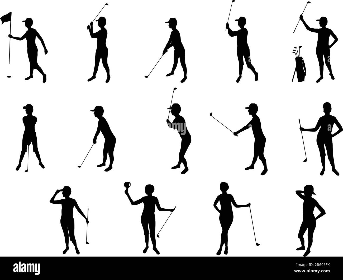 girl and golf silhouettes Stock Vector Image & Art - Alamy