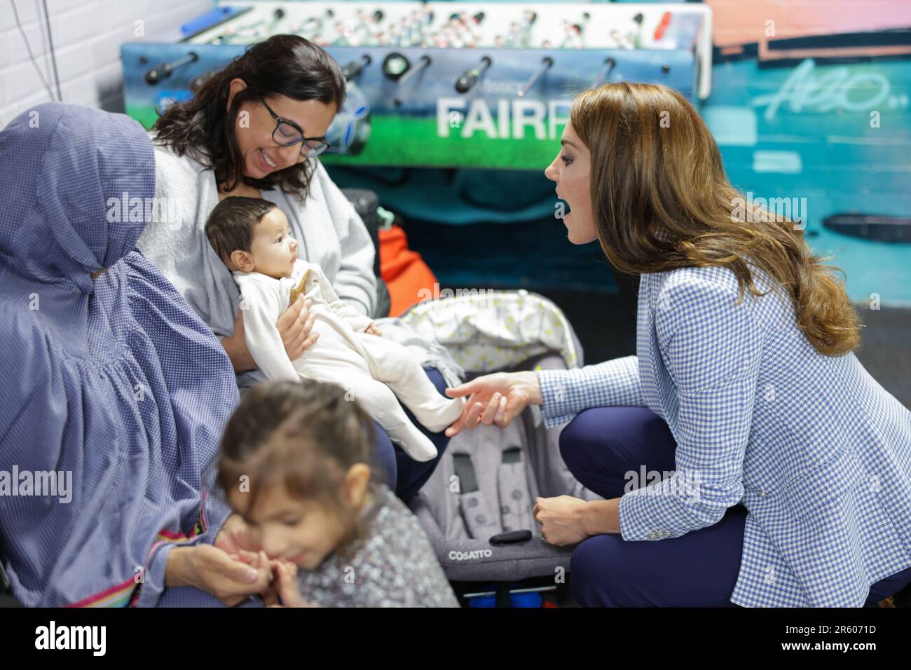 The Princess of Wales meets a mother and baby during a visit to the ...