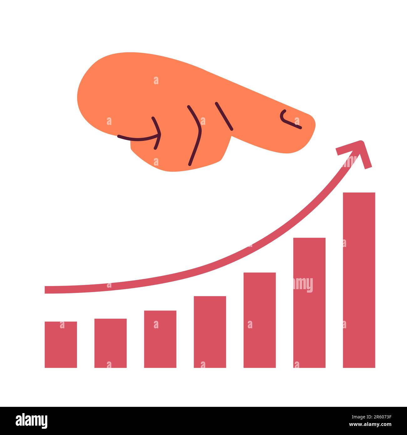 Increase profits graph flat concept vector spot illustration Stock ...