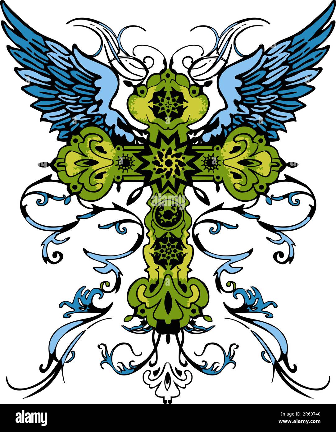 classic cross tribal tattoo Stock Vector Image & Art - Alamy