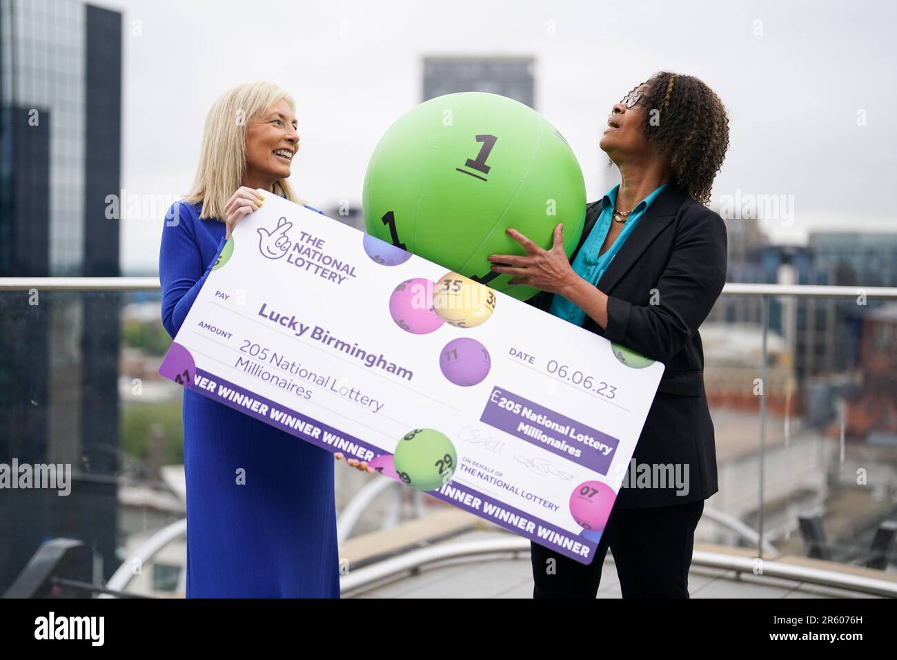 Birmingham based lottery winner Celeste Coles (R), who won £3.6 million ...