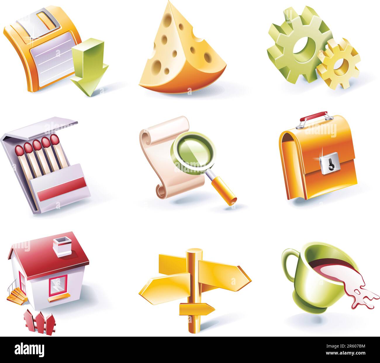 Set of highly detailed cartoon icons Stock Vector Image & Art - Alamy