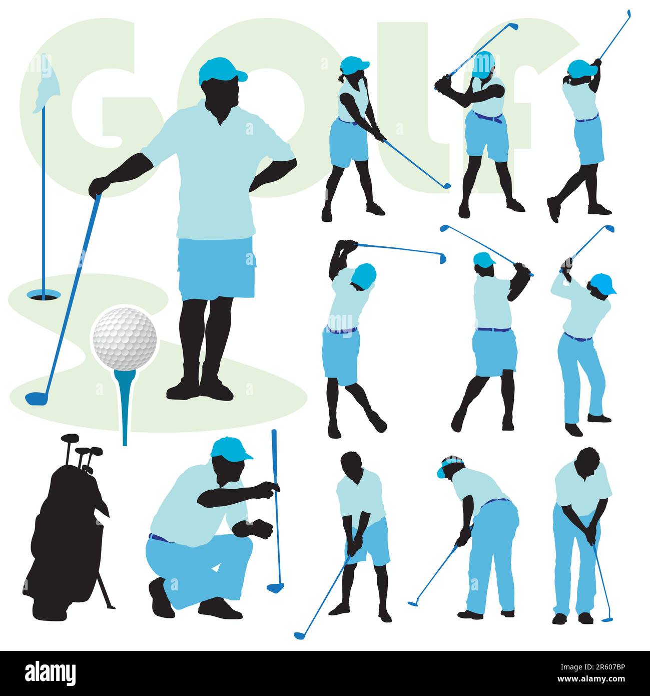 Golfing active Stock Vector Images - Alamy