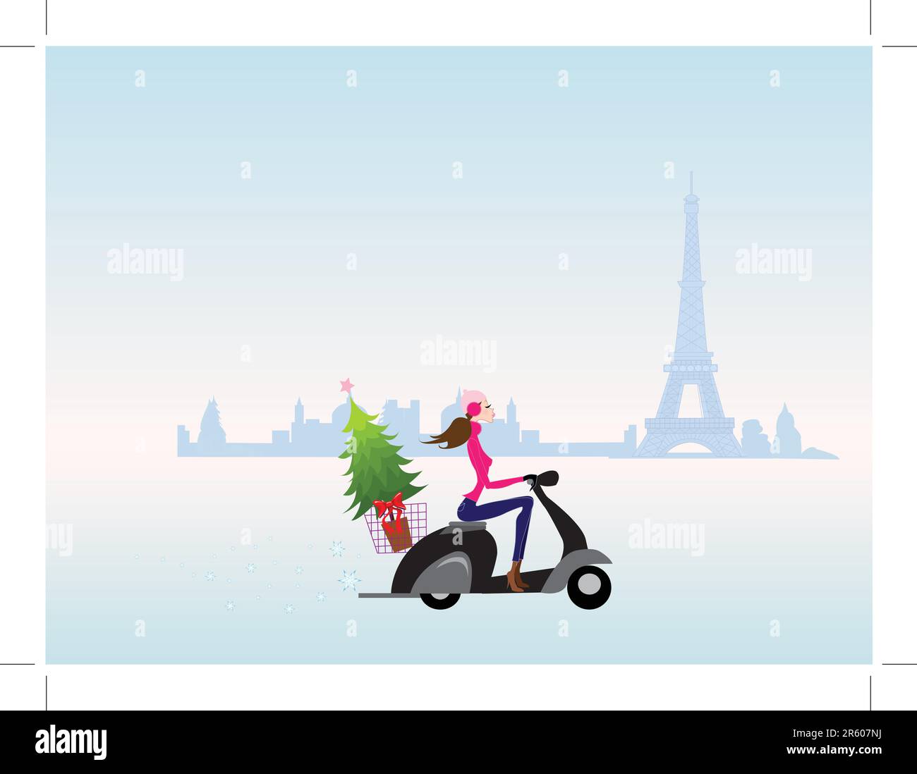 Girl in paris romantic Stock Vector Images - Alamy