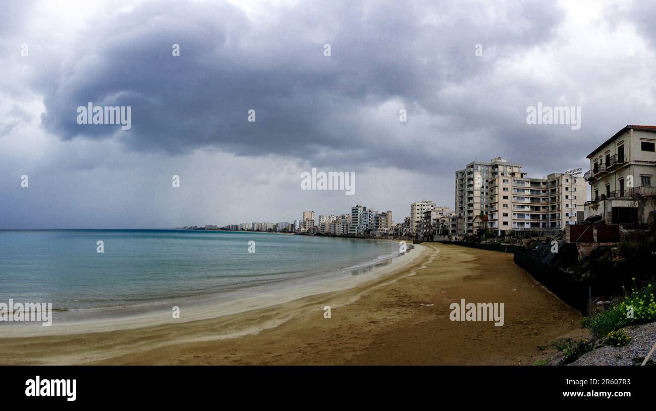 5 April 2023 Famagusta Cyprus. Closed Maras abondoned city in Famagusta ...