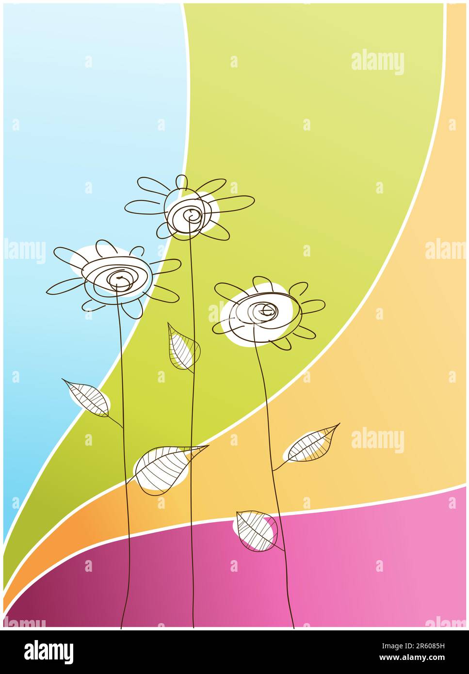 Illustration with simple flowers. Vector art Stock Vector Image & Art ...