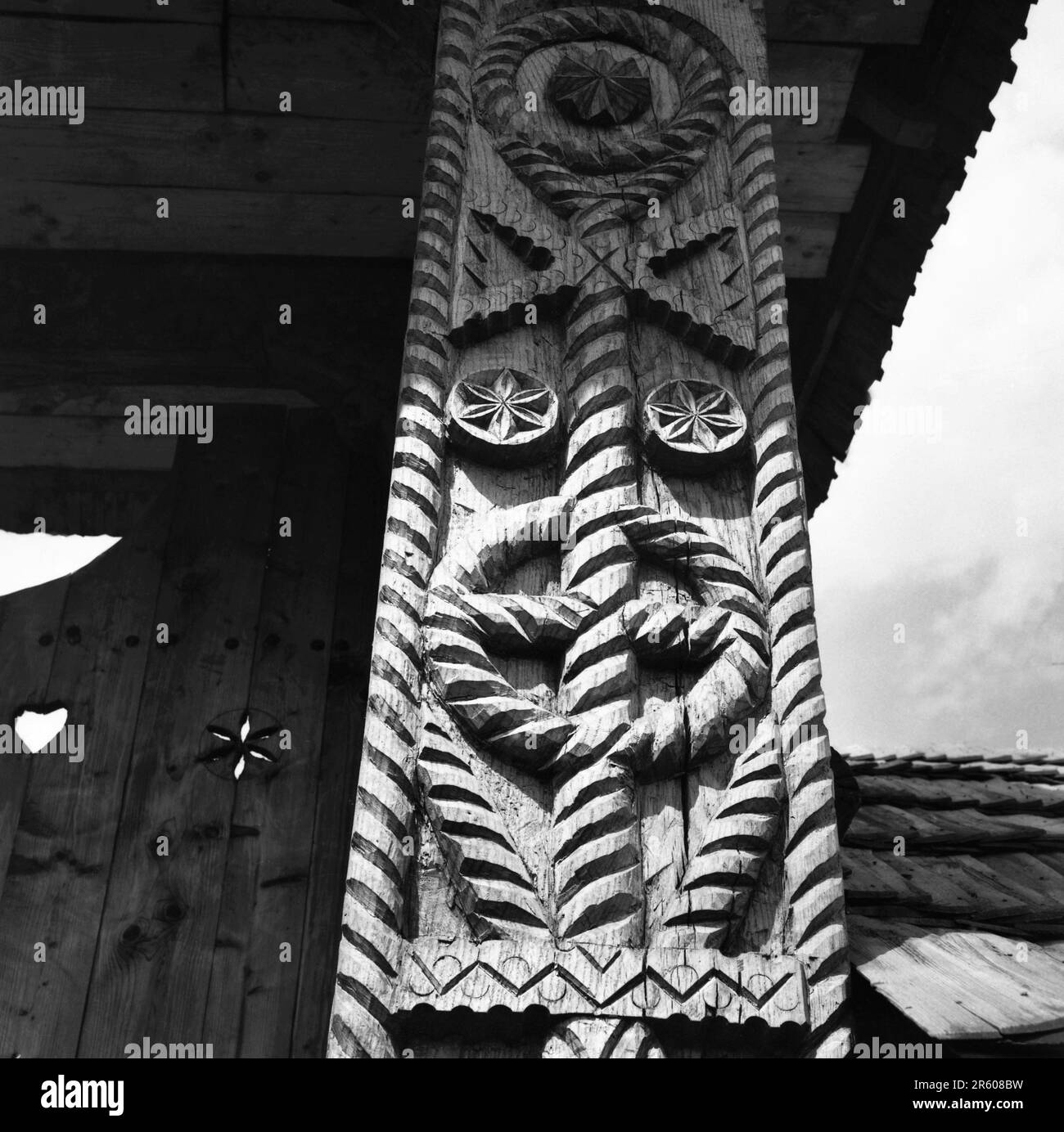 Maramures County, Romania, approx. 1977. Details on a traditional ...